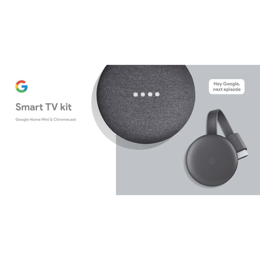 Google Smart tv kit home mini + Chromecast - Disco