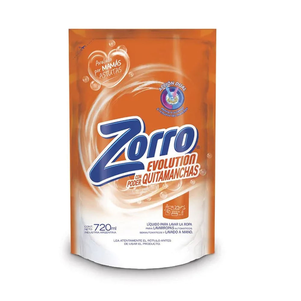 Detergente liquido Zorro evolution con poder quitamanchas 2,7 L - Disco