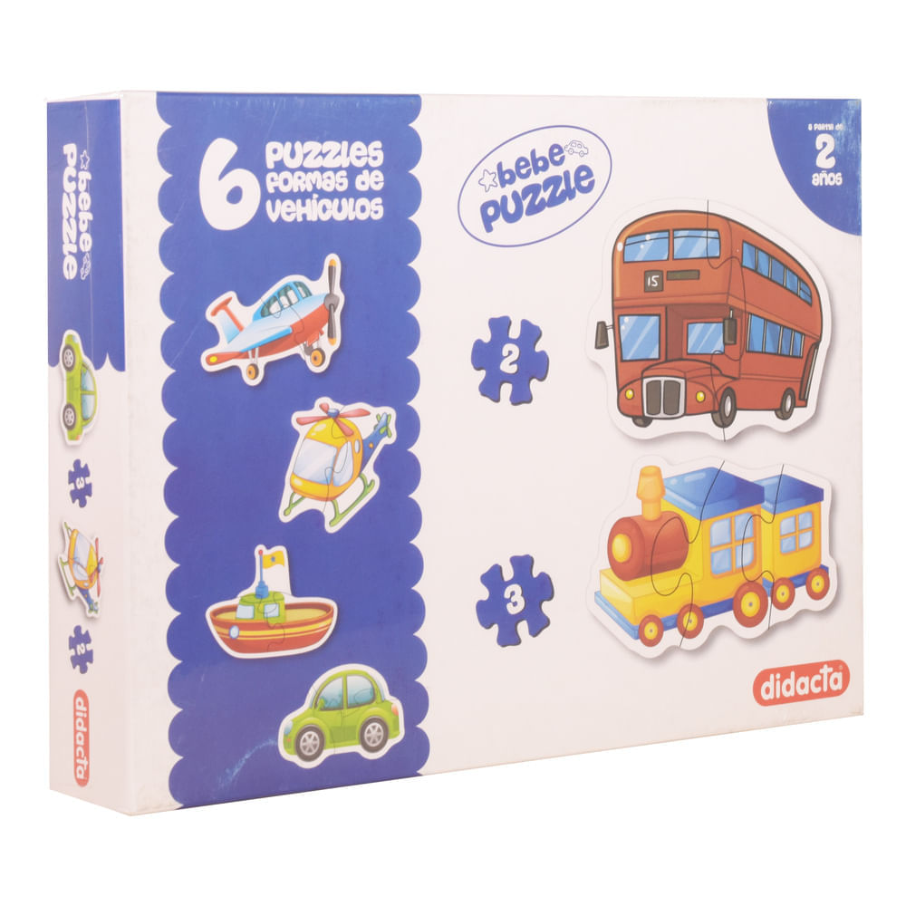 Puzzle 6 piezas forma vehículos - Disco