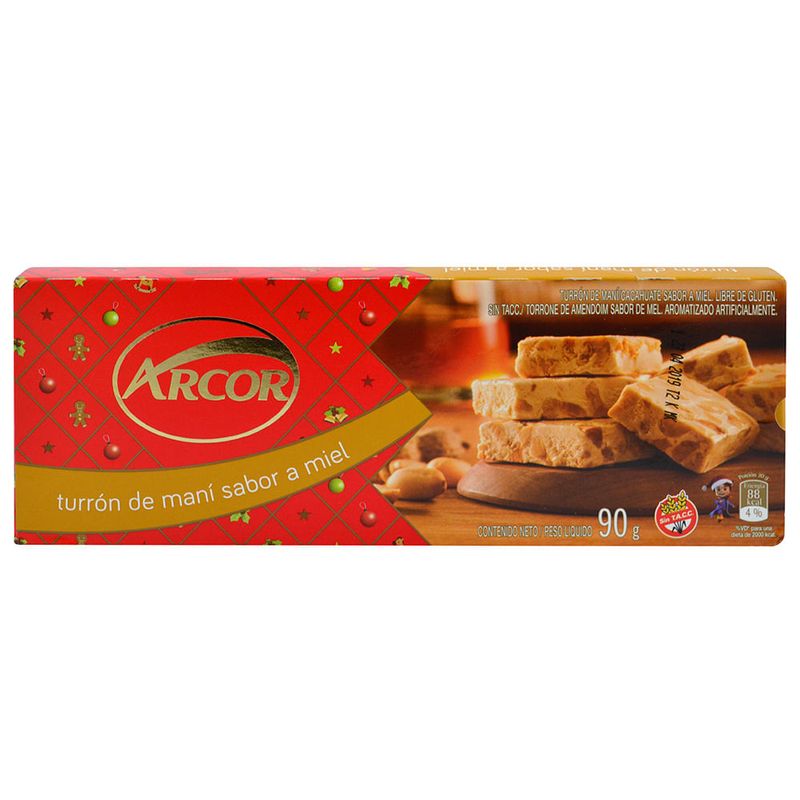 Turrón de maní con miel Arcor 90 g - Disco