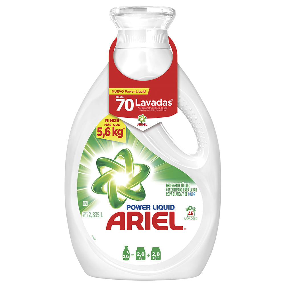 Detergente Líquido Ariel Power 2,835 ml - Disco