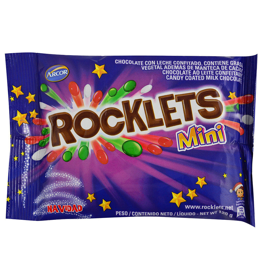 Chocolate confitado Arcor mini Rocklets 120 g - Disco