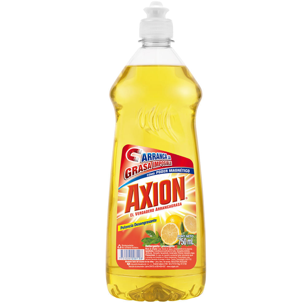 Detergente líquido Axion Limón 750 ml - Disco