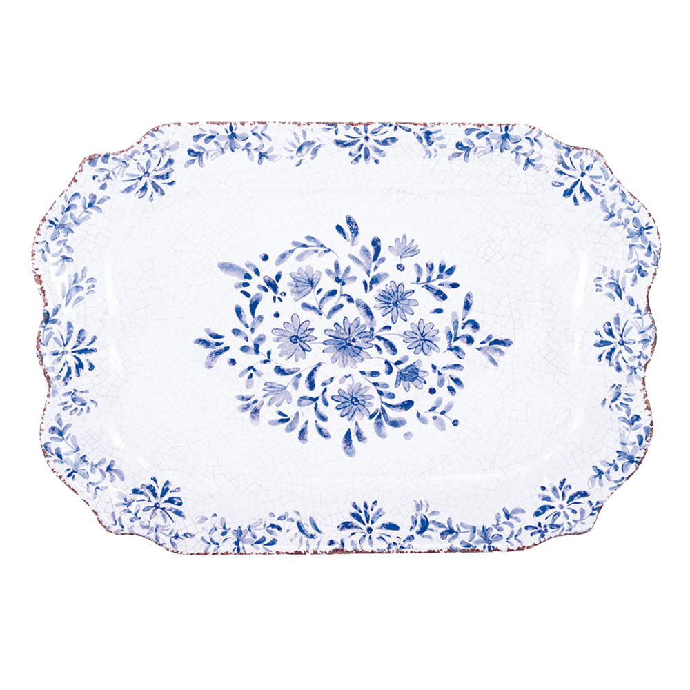 Bandeja rectangular melamina 47 cm diseño Flower Edge - Disco