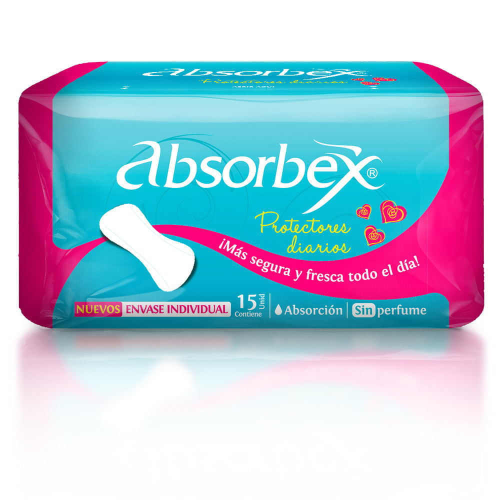 Protector diario ABSORBEX sin perfume 15 un. - Disco