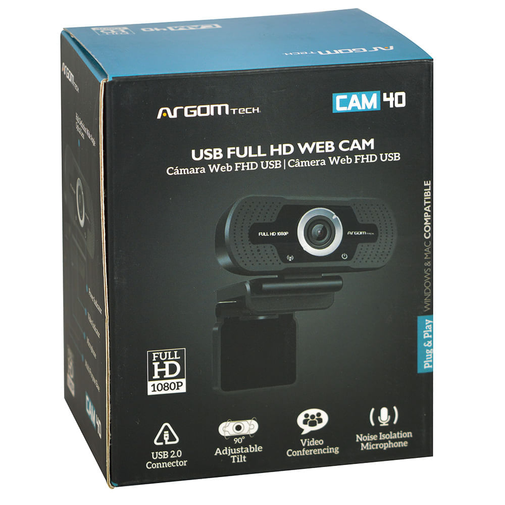 Webcam ARGOM Mod. Cam40 1080p con micrófono - Disco