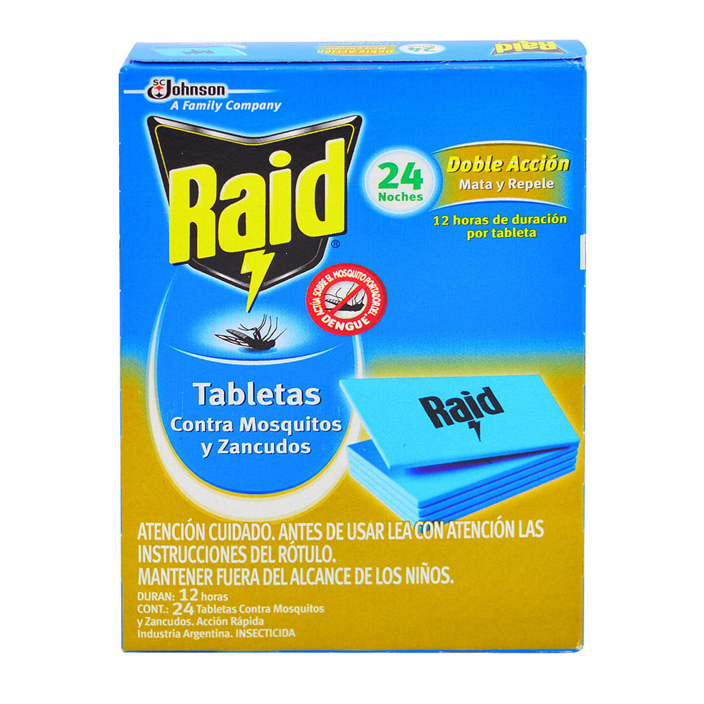 Tableta insecticida RAID doble acción 24 un. - Disco Tableta insecticida RAID doble acción 24 un. - Disco