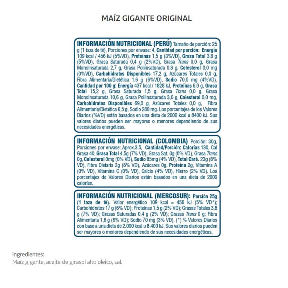 Snack maíz gigante INKA CORN frito y salado 100 g - Disco Snack maíz gigante INKA CORN frito y salado 100 g - Disco
