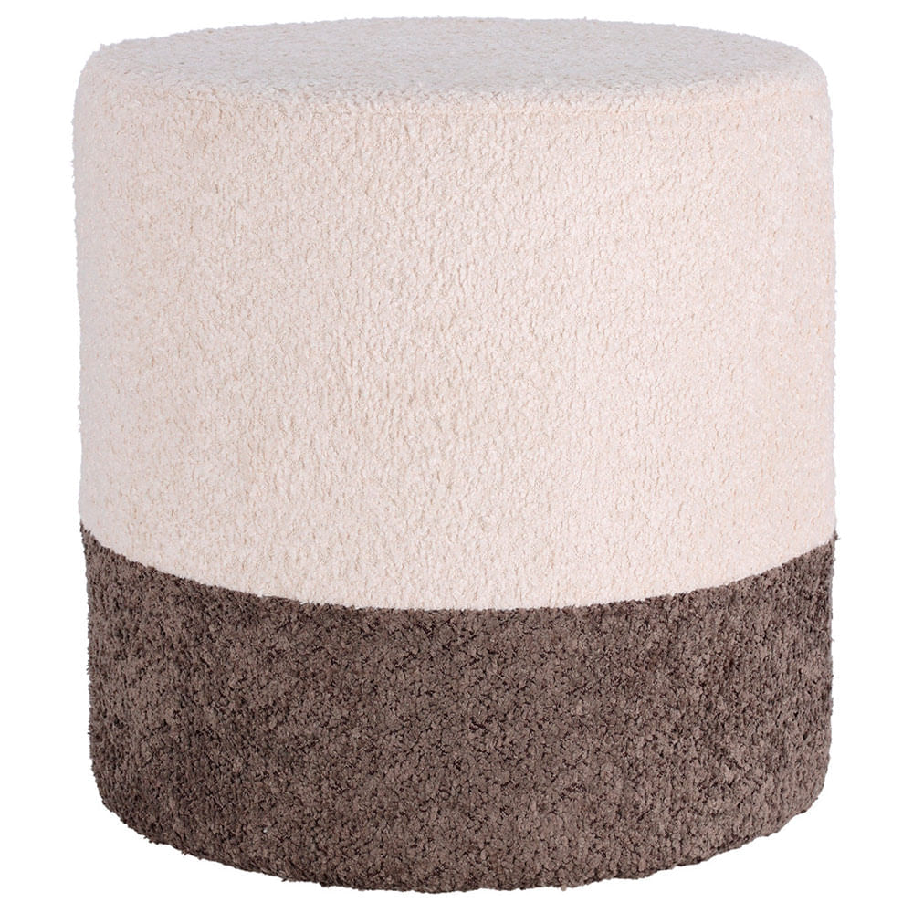 Puff boucle beige gris - Disco