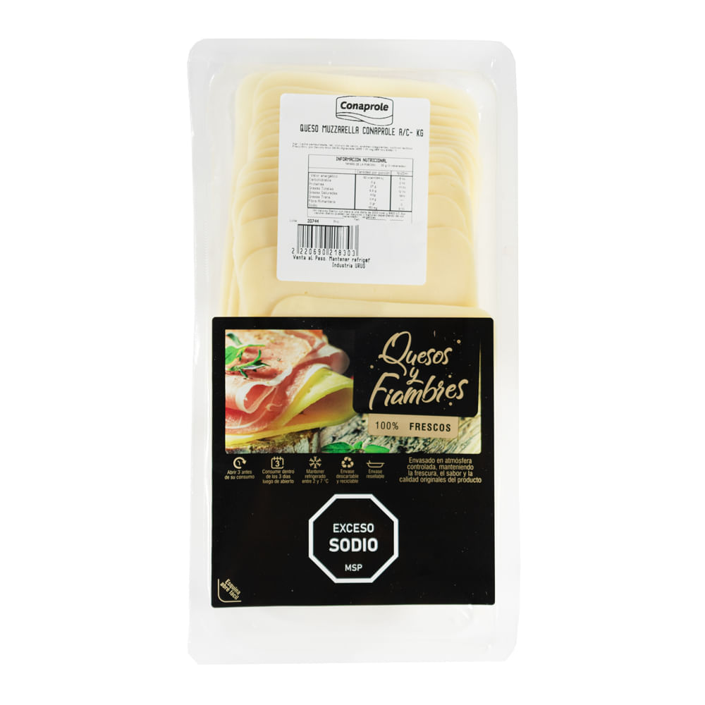Queso muzzarella CONAPROLEe a/c x 250 g - Disco